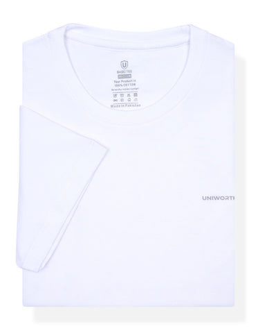 Basic Tee White S TEE2501-1 Uniworth Plain